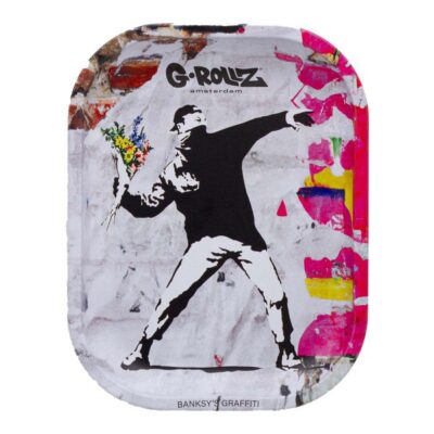 G-Rollz | Banksy’s Graffiti ‘Flower Thrower Alt’ Small Tray 14×18 cm ...